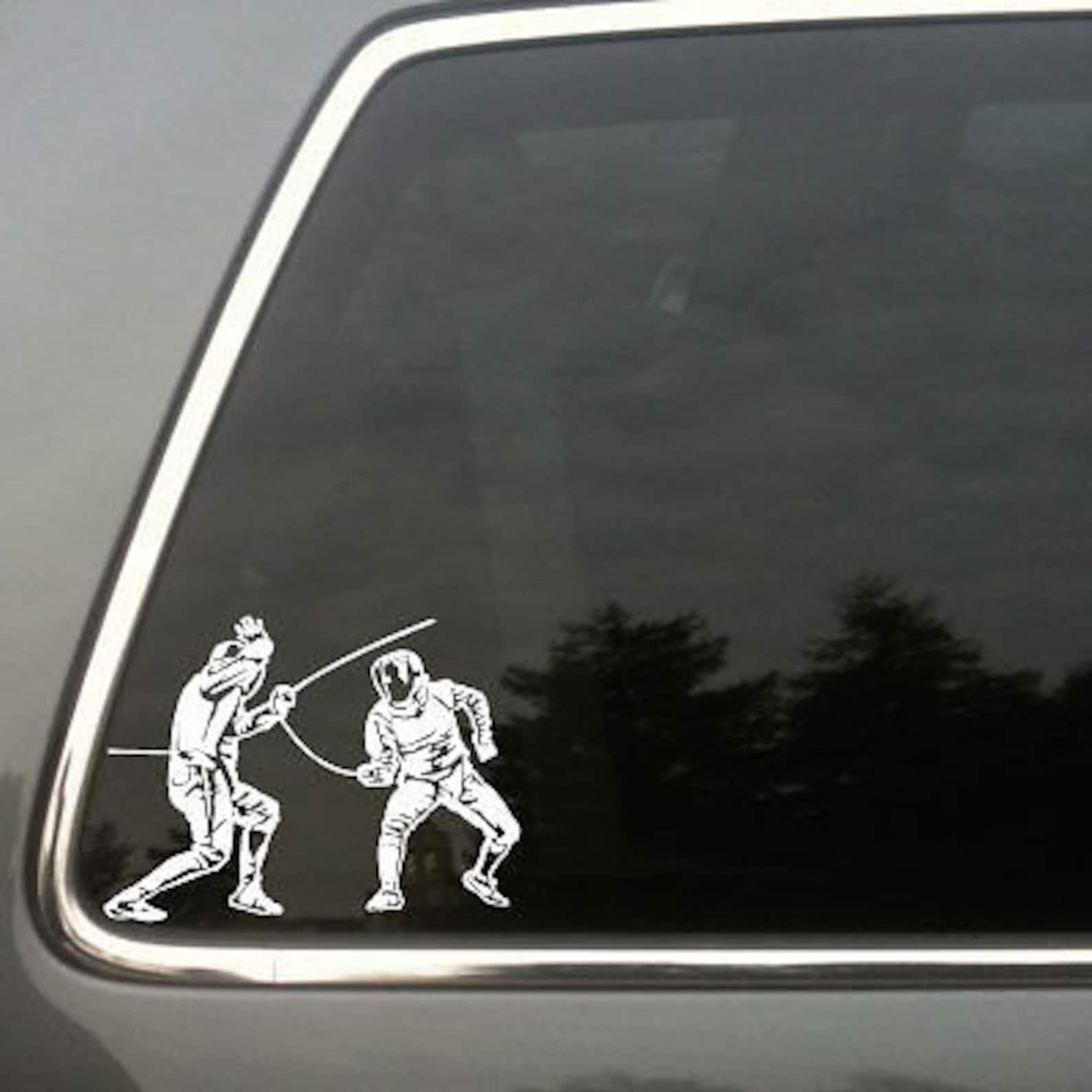 Fencing Vinyl Decal Sm © 2013 Laced up Decals Sku:fencing | Etsy