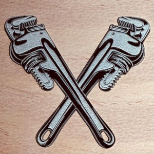 Crossed Pipewrench Acrylic Emblem With 3M Sticky Back - Etsy