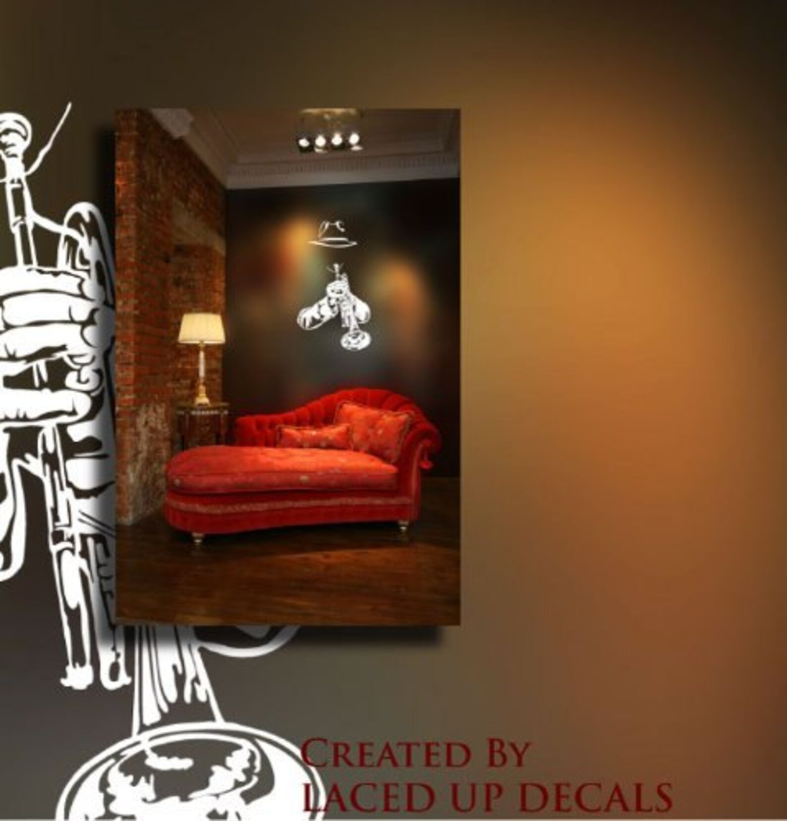 Jazz Trumpet Player Huge Wall Vinyl Decal © 2013 Laced up - Etsy