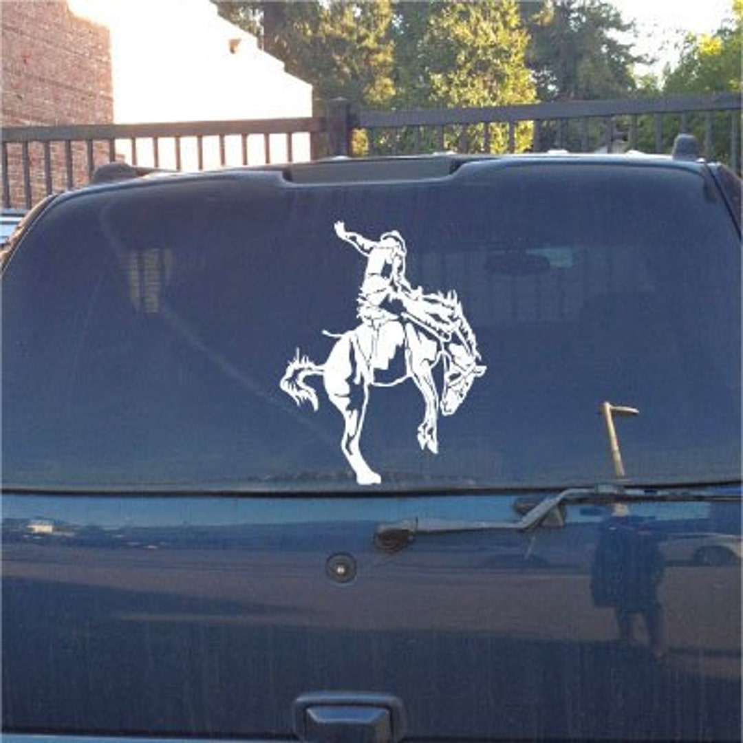 Bronc Riding Vinyl Decal Big © 2013 Laced up Decals Sku:bronc Riding ...