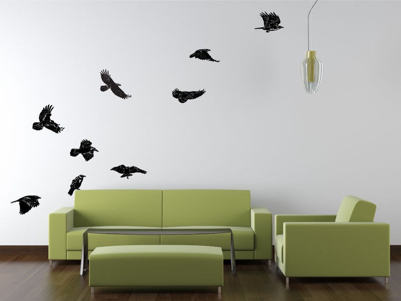Crows Flying Huge Wall Vinyl Decal © 2013 Laced up Decals Sku:crows ...