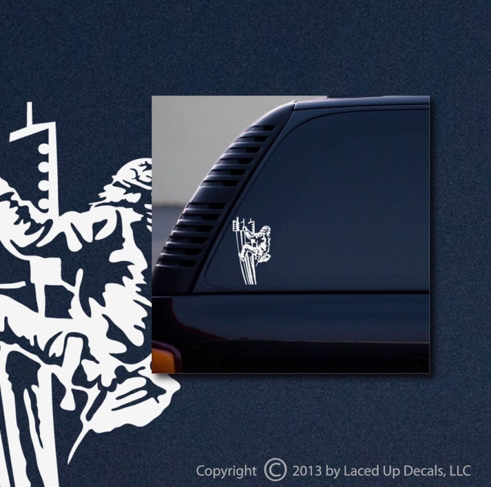 Ironworker Climbing Ibeam Vinyl Decal © Laced up Decals Sku:ironworker ...