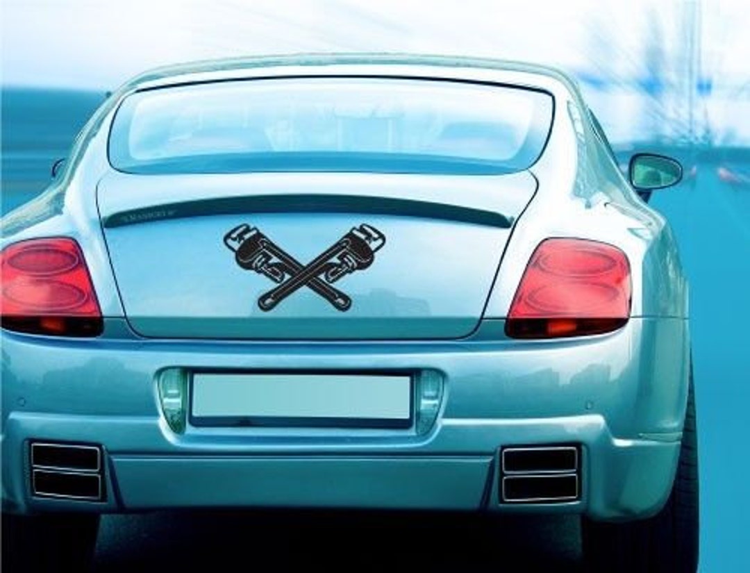 Crossed Pipe Wrench Vinyl Decal Big © Laced up Decals Sku:crossed Pipe ...