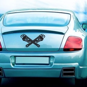 Crossed Pipe Wrench Vinyl Decal Big © Laced up Decals Sku:crossed Pipe ...