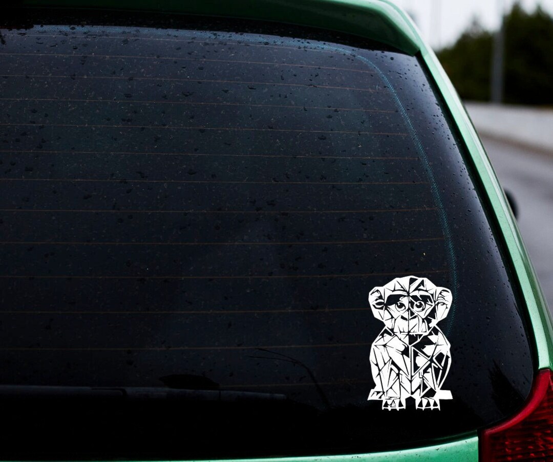 Geometric Monkey White Vinyl Decal - Etsy