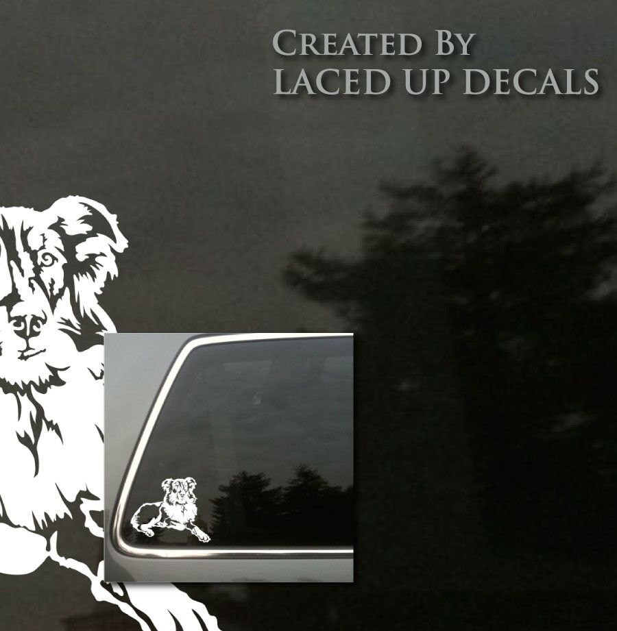 English Shepherd Vinyl Decal Sm © 2013 Laced Up Decals | Etsy