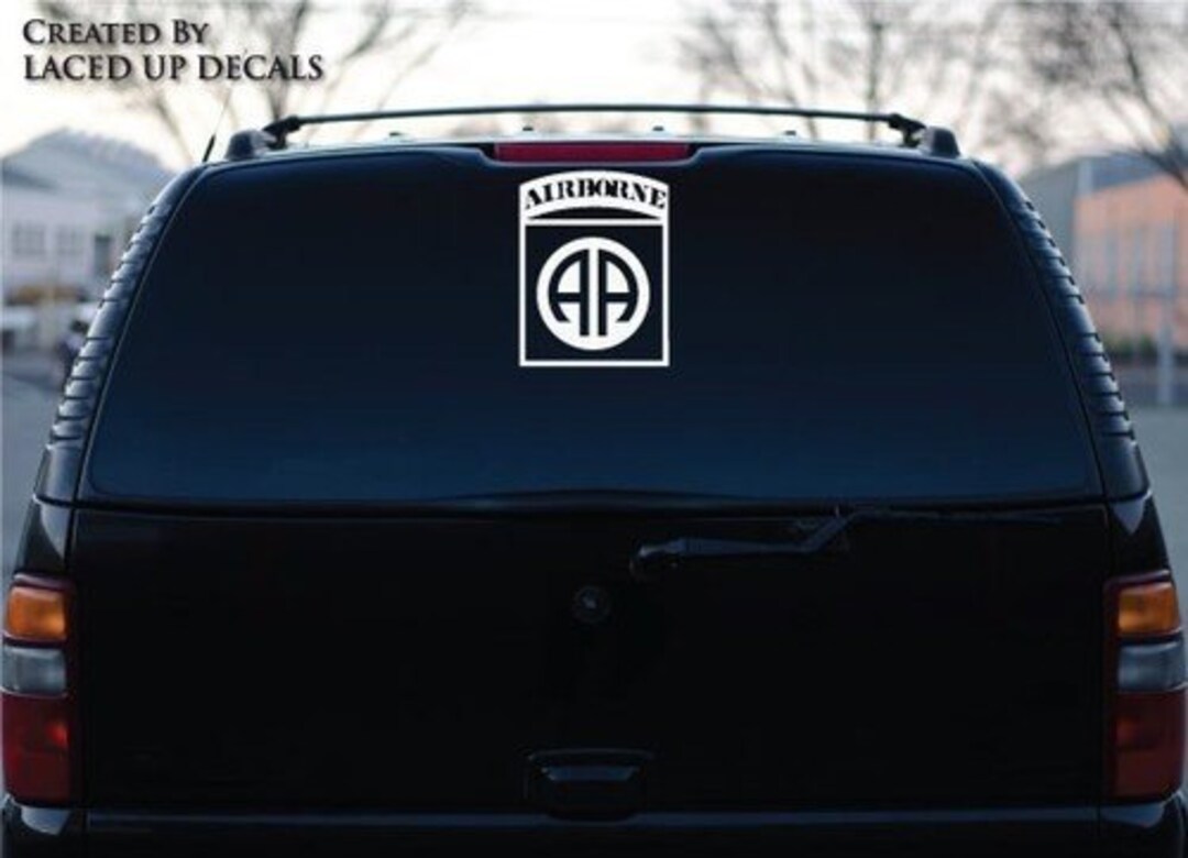 82nd Airborne All American Vinyl Decal Big © 2013 Laced up Decals Sku ...