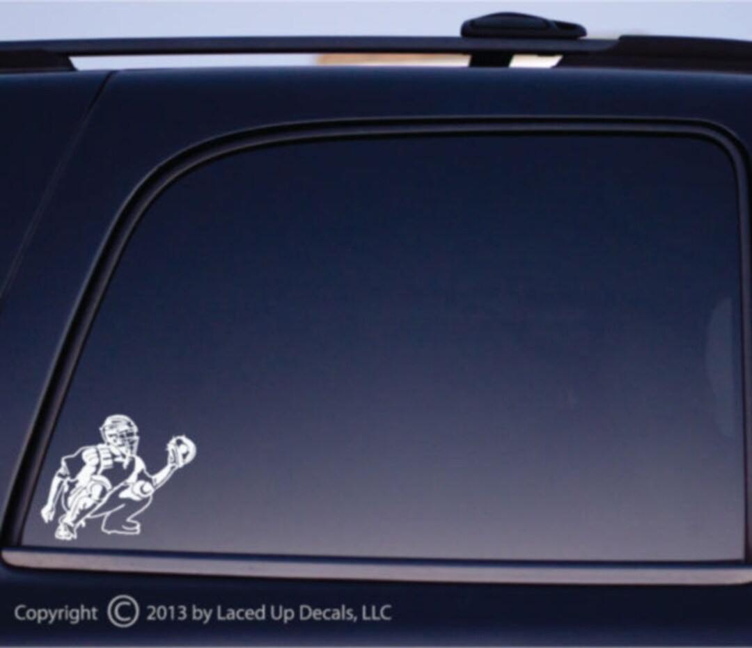 Baseball Catcher Vinyl Decal Sm © 2013 Laced up Decals Sku:baseball ...