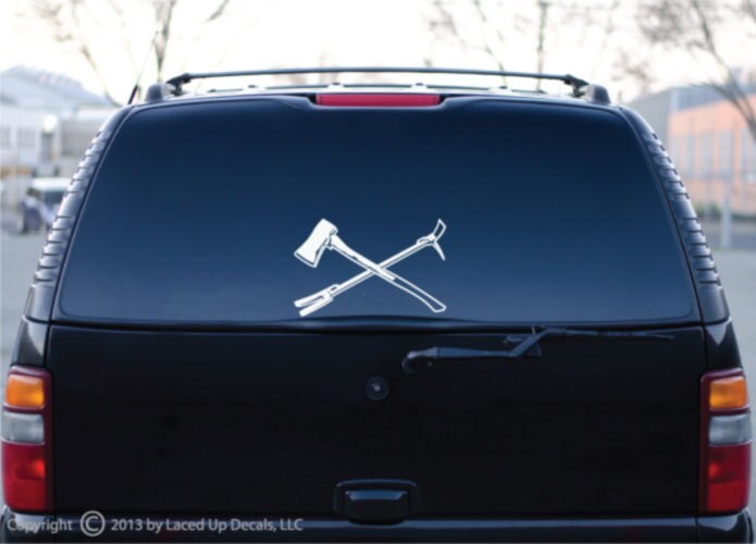 Firefighter Irons Vinyl Decal © 2013 Laced up Decals Sku:irons Lg - Etsy UK