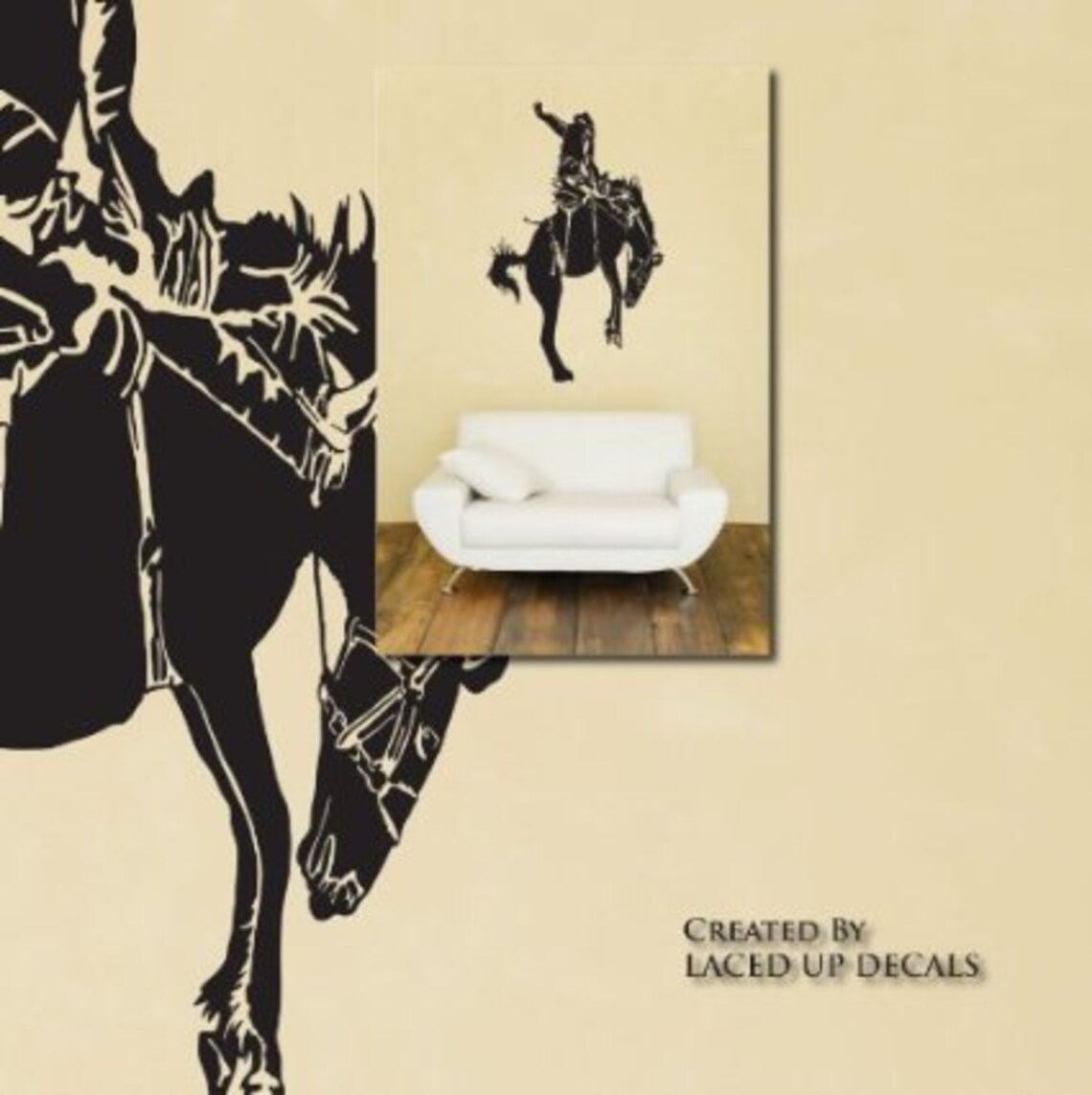 Bronc Riding Huge Wall Decal © 2013 Laced up Decals Sku:bronc Riding ...