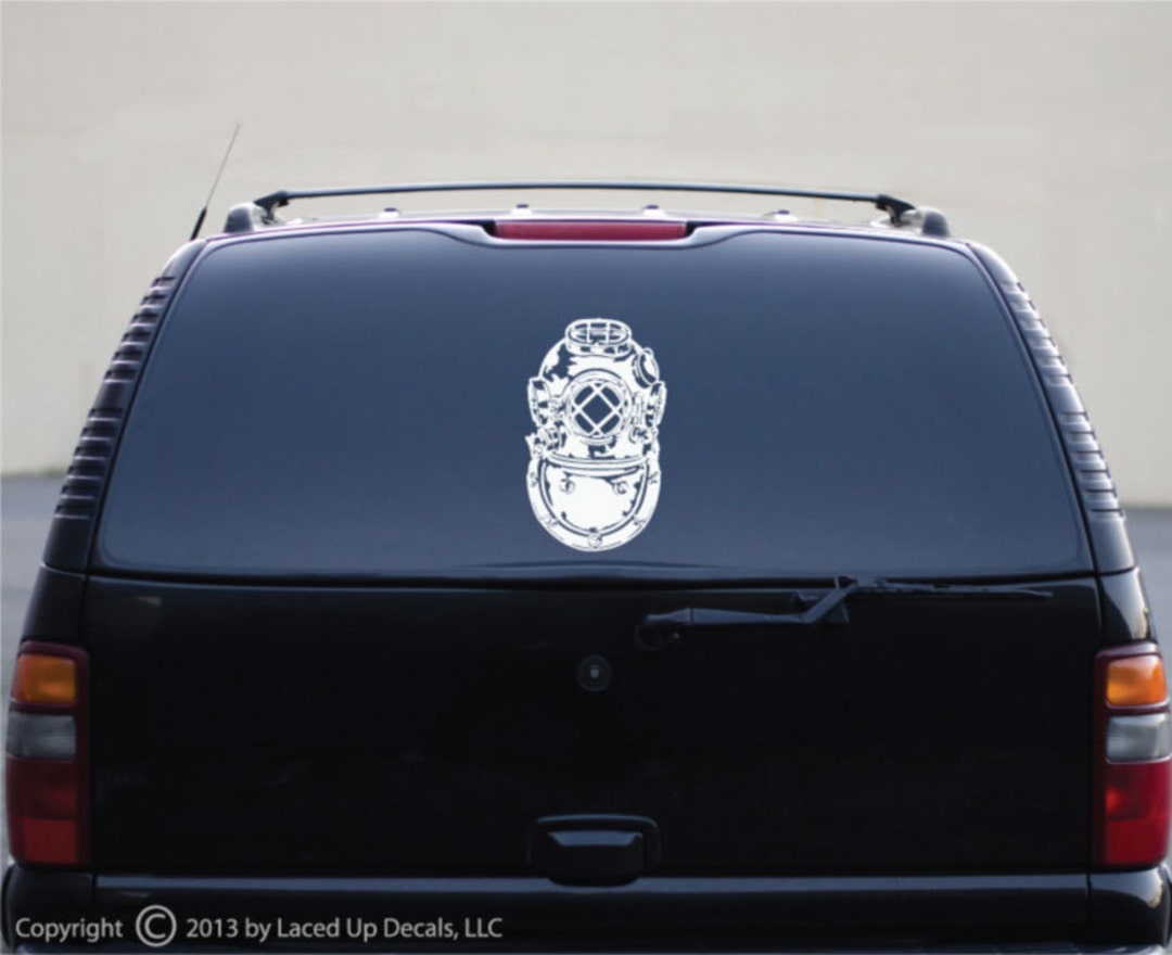 Vintage Commercial Diving Helmet Vinyl Decal © Laced up Decals Sku ...