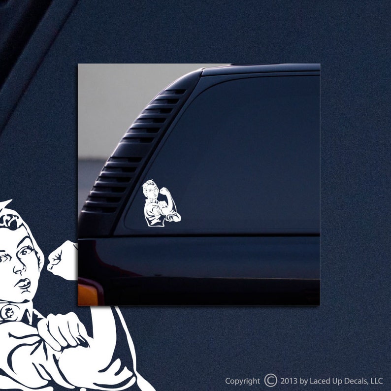 Rosie the Riveter Vinyl Decal Sticker © 2013 Laced up Decals - Etsy