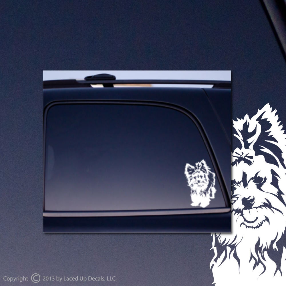 Yorkshire Terrier Dog Vinyl Decal Small © 2013 by Laced up | Etsy