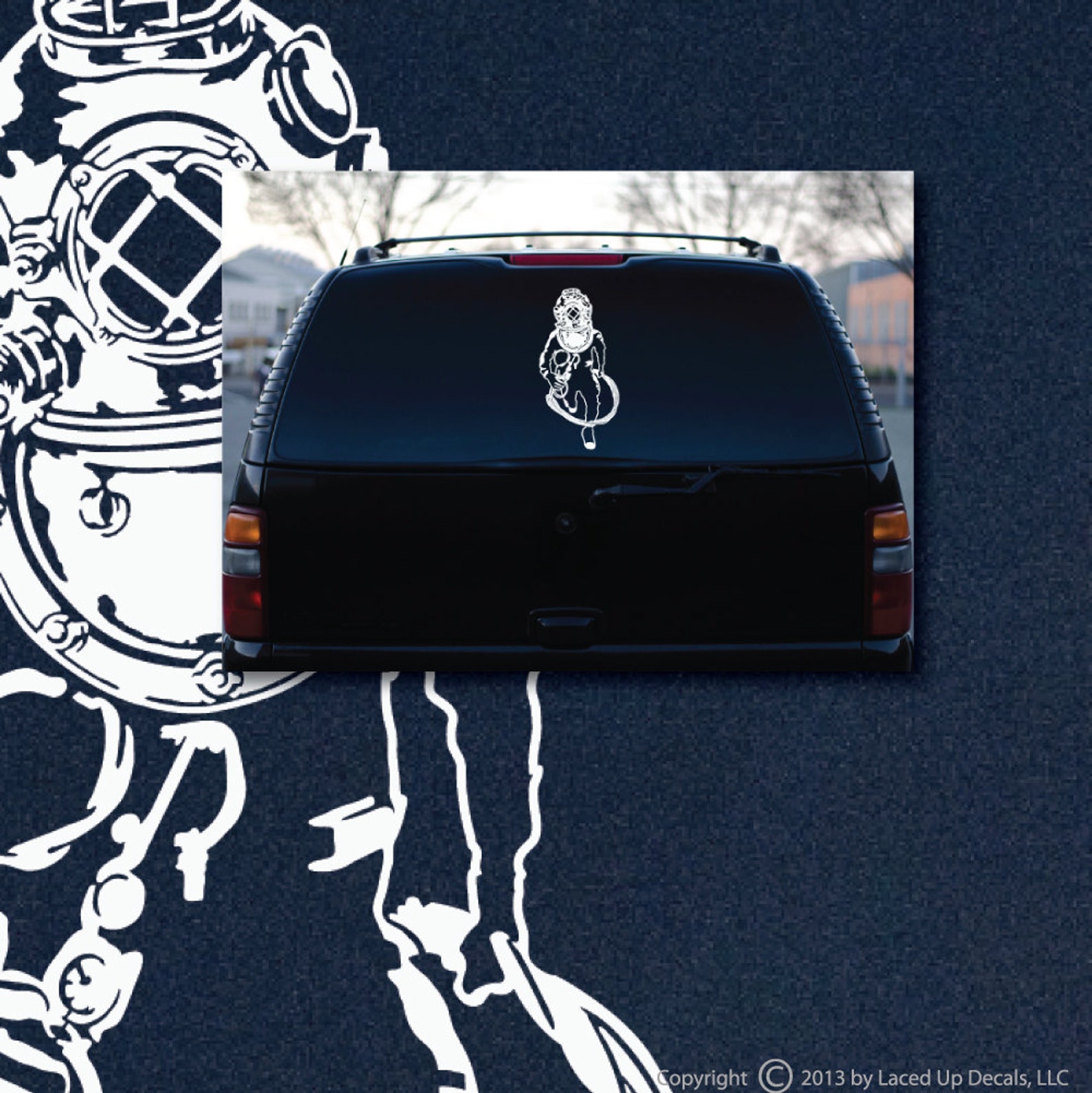 Commercial Diver Full Vinyl Decal Large © Laced up Decals | Etsy