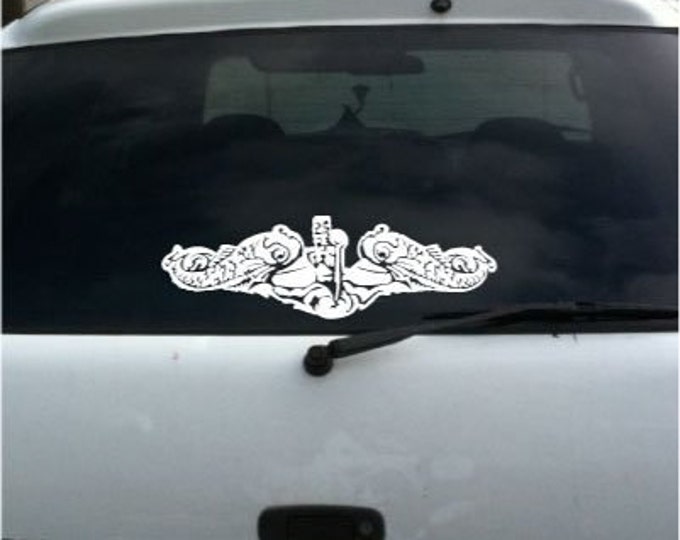 Submarine Warfare Insignia Vinyl Decal Big © 2013 Laced up Decals Sku ...