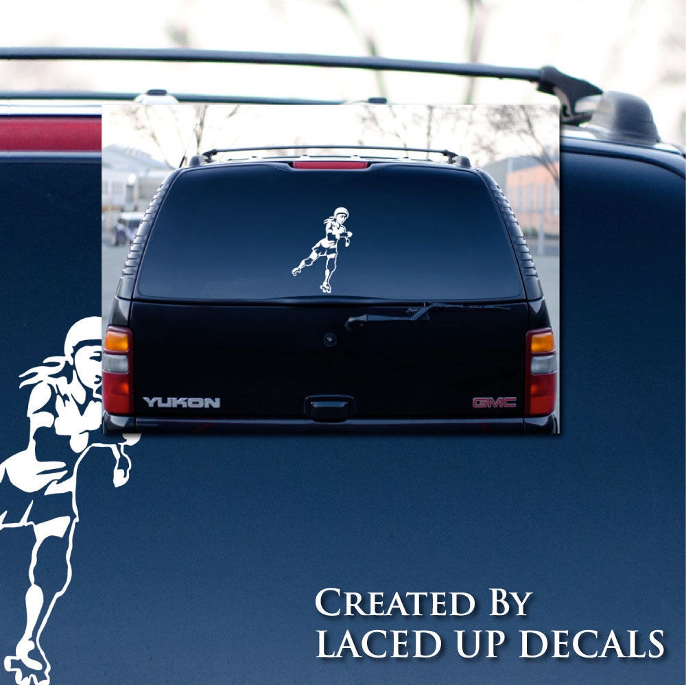 Roller Derby Girl Decal Sticker Large © 2013 Laced up Decals - Etsy