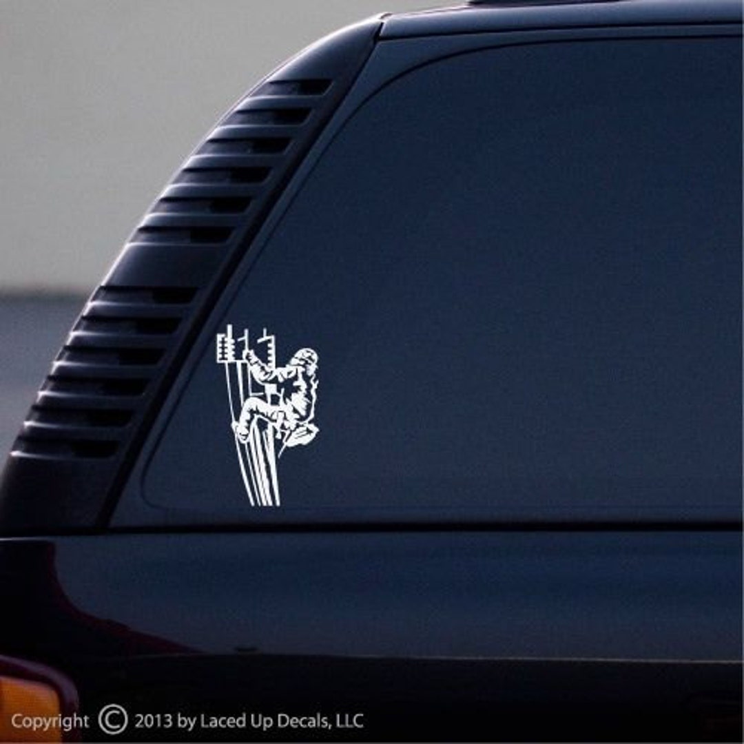 Ironworker Climbing Ibeam Vinyl Decal © Laced up Decals Sku:ironworker ...