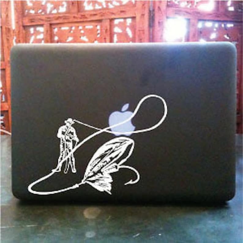Fly Fishing Vinyl Decal © Laced up Decals Sku:fly Fishing 33 - Etsy