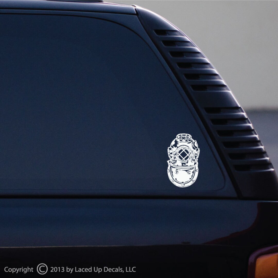 Vintage Commercial Diving Helmet Vinyl Decal © Laced up Decals Sku ...