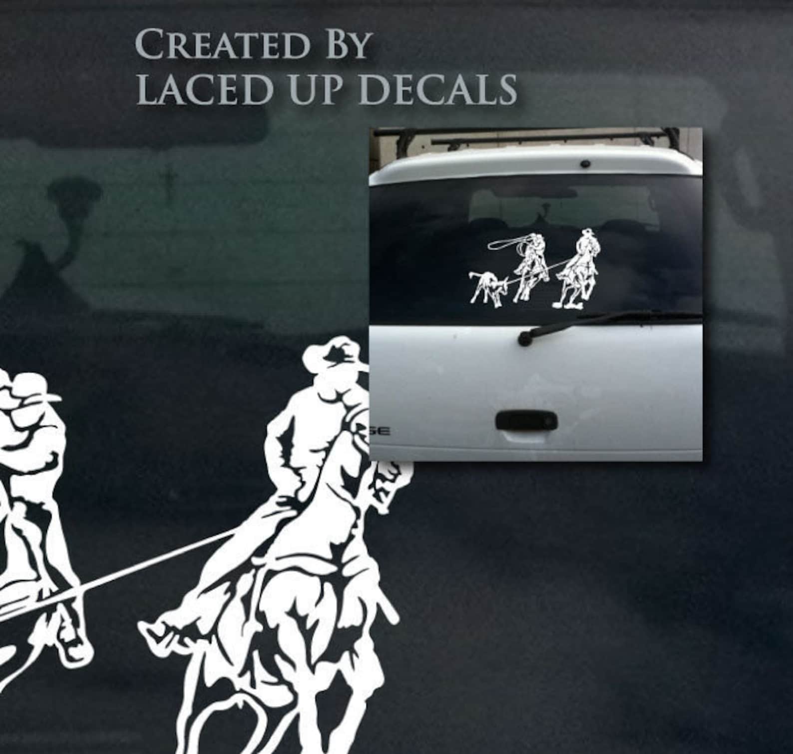 Team Calf Roping Vinyl Decal Lg © 2013 Laced up Decals - Etsy