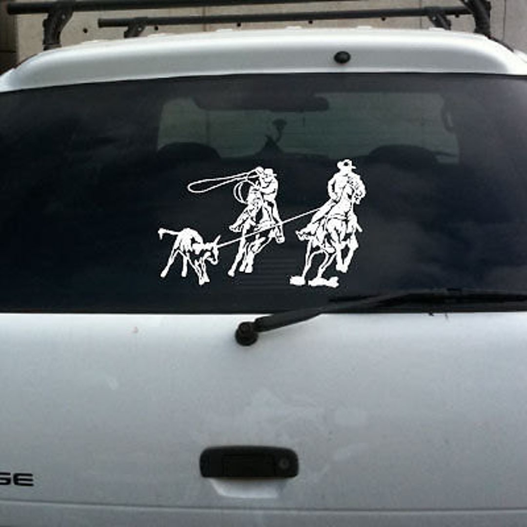 Team Calf Roping Vinyl Decal Lg © 2013 Laced up Decals Sku:team Calf ...