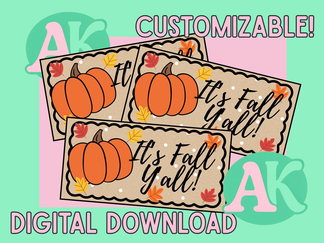 Editable It’s Fall Y’all Banner | 72x36 Canva Digital Template ...