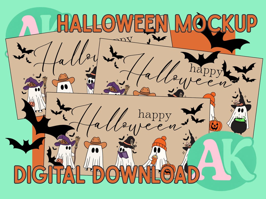 Cute Ghost Halloween Banner Template | 72x36 Editable Canva File ...