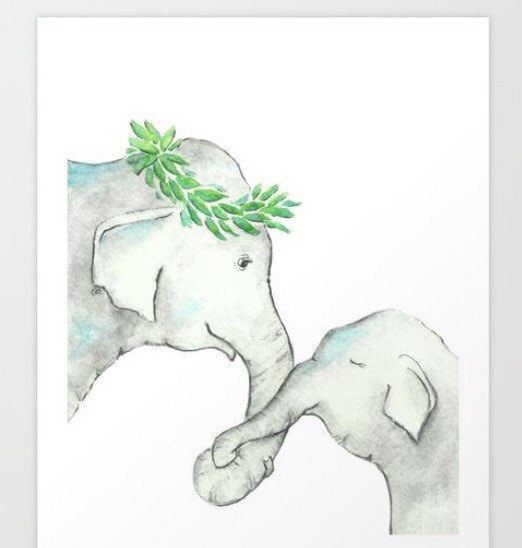 Elephant Printable Baby Elephant Neutral Nursery Decor - Etsy