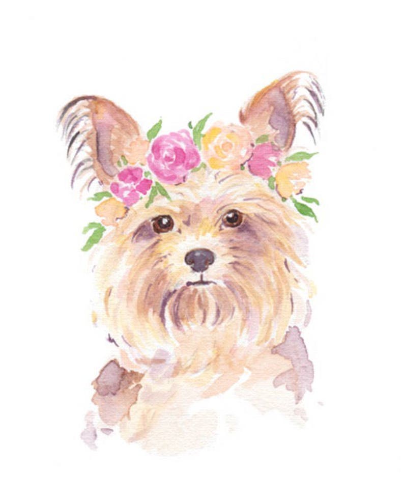 Yorkie Watercolor - Yorkie Printable - Dog Art Print - Yorkie Art ...