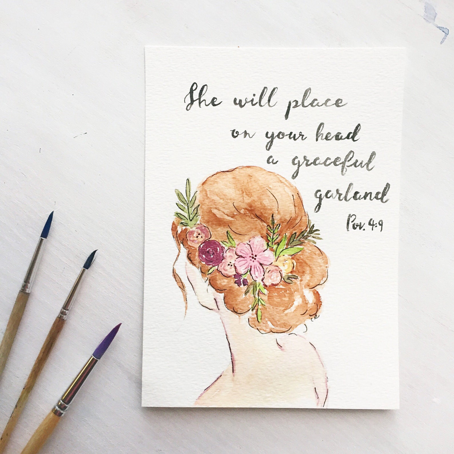 Proverbs 4:9 - Watercolor Printable - Scripture Art - Instant Download ...