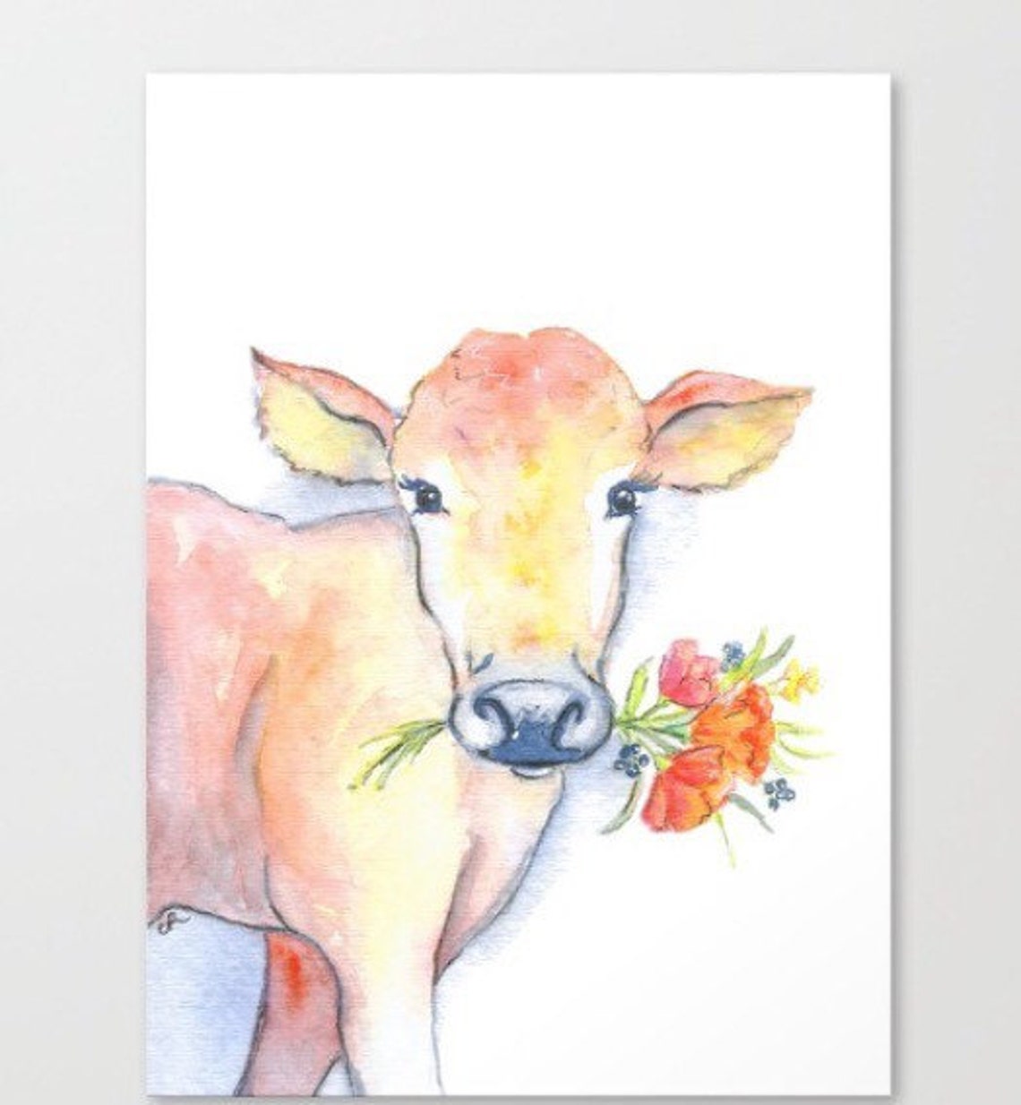 Cow Watercolor- DIGITAL Download - Farm Animal Nursery - Animal Nursery ...