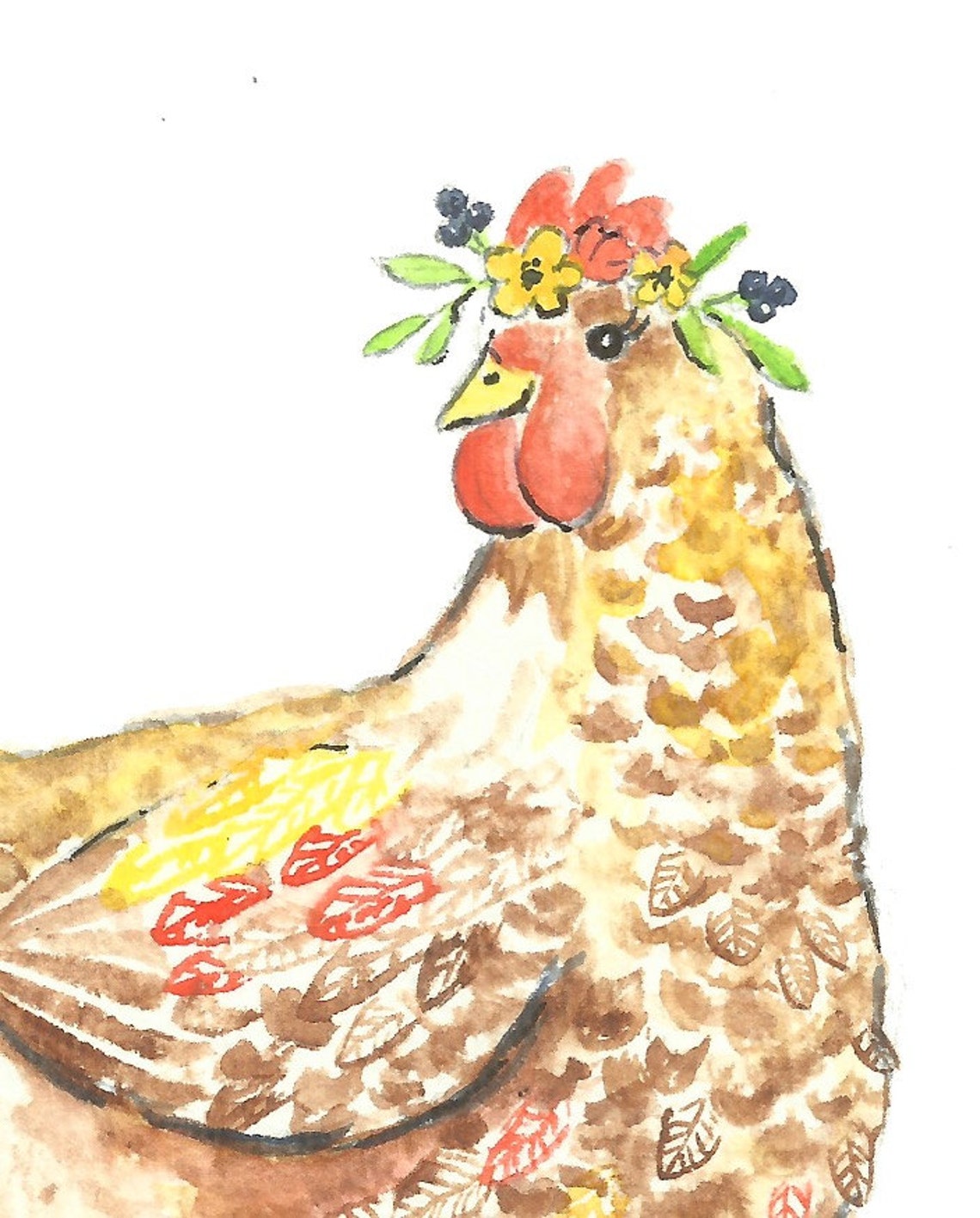 Chicken Watercolor Digital Download Farm Animal Nursery - Etsy