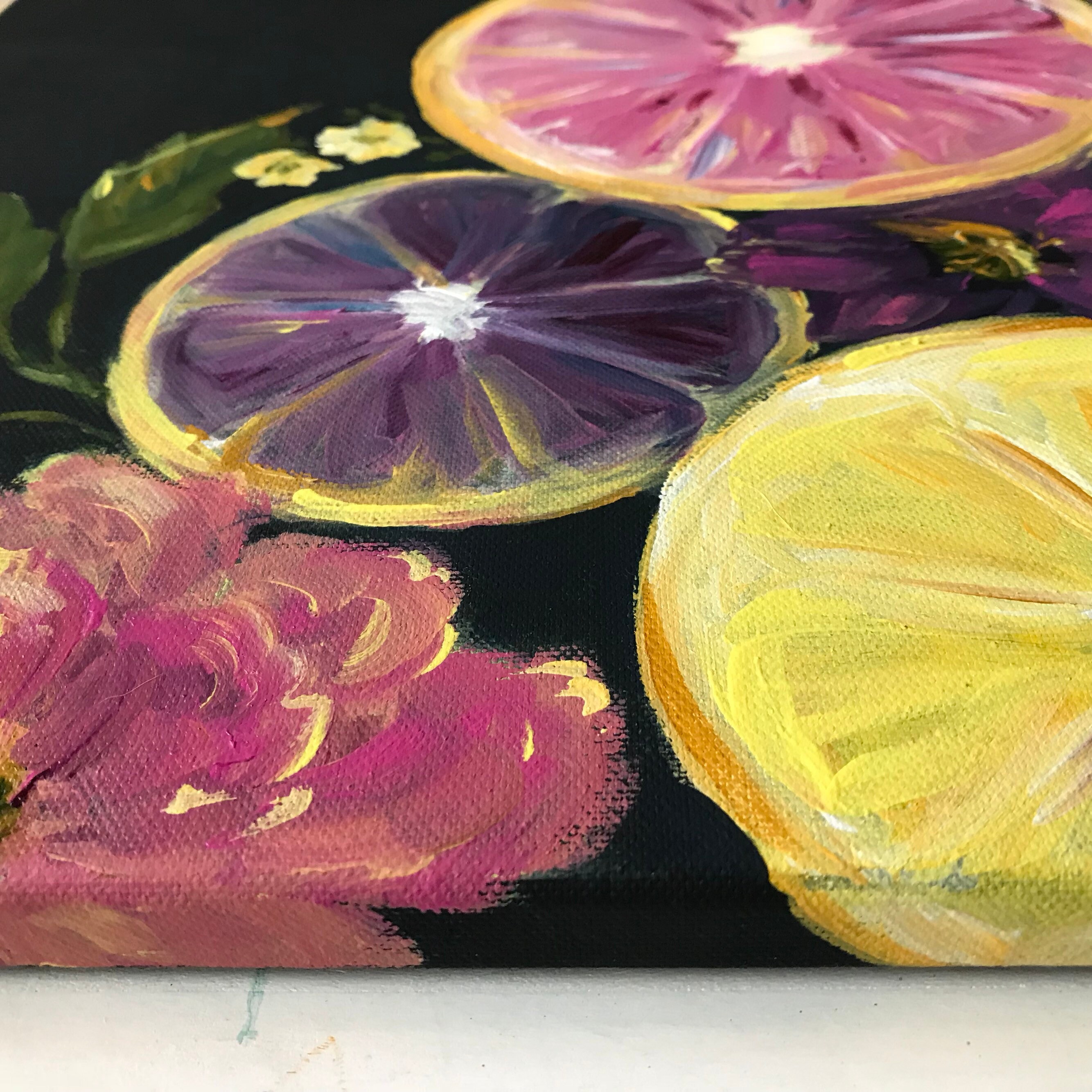 Fruit canvas art grapefruit art kitchen wall decor | Etsy