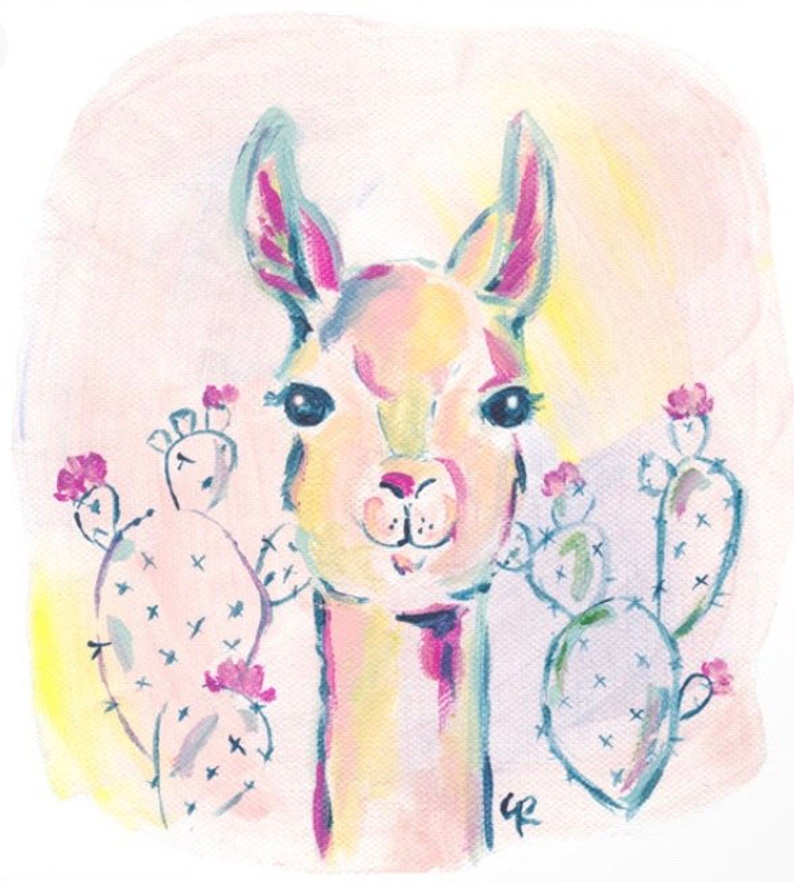 Llama Printable Llama Abstract Llama Art Pricklypear Art Digital Print ...