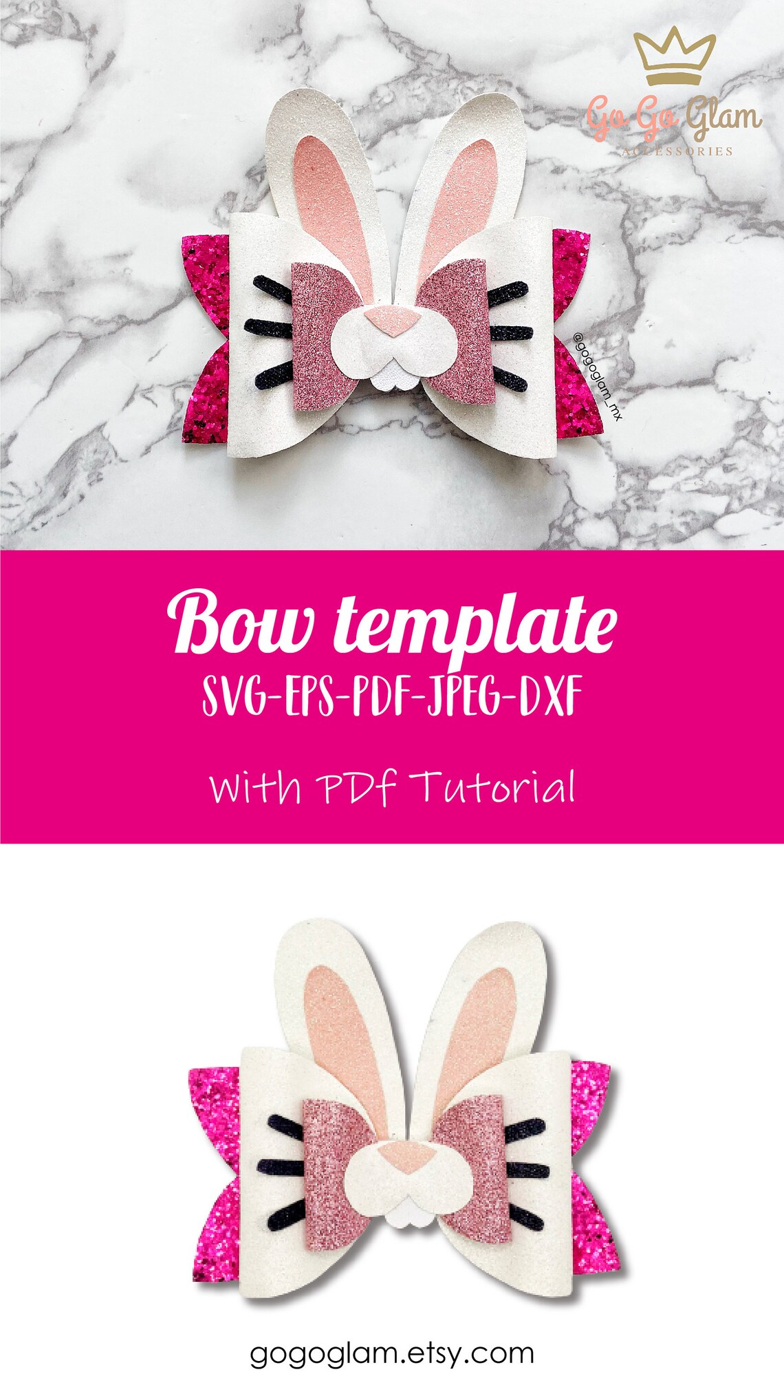 Bunny Bow Svg Easter Bow for Cricut Easter Bunny Svg Bow - Etsy