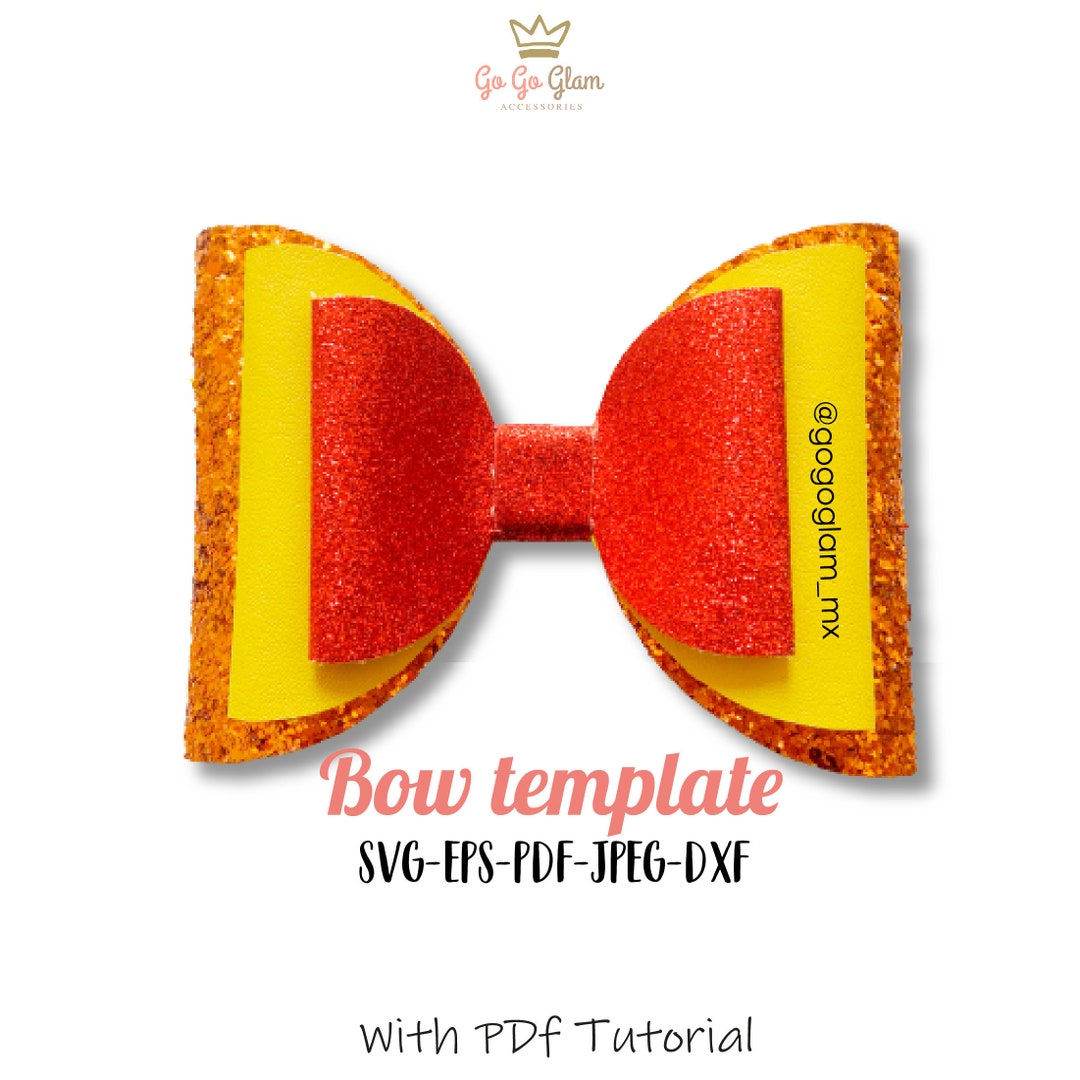 Svg Bow template, pdf pattern bow, cutting machine bow, pdf cut bow ...