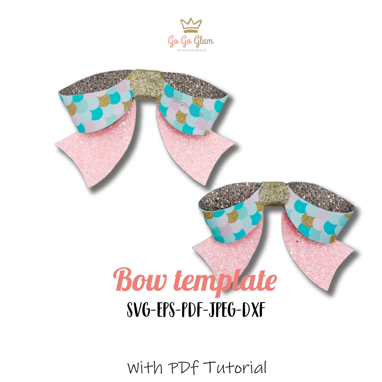 Pattern Bow Template Svg Bow File Pdf Bow Bow for Cut | Etsy