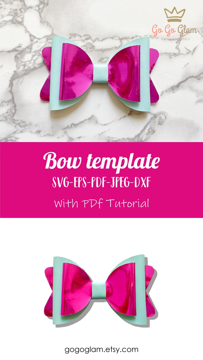 Digital bow template svg bow template digital bow for cricut | Etsy