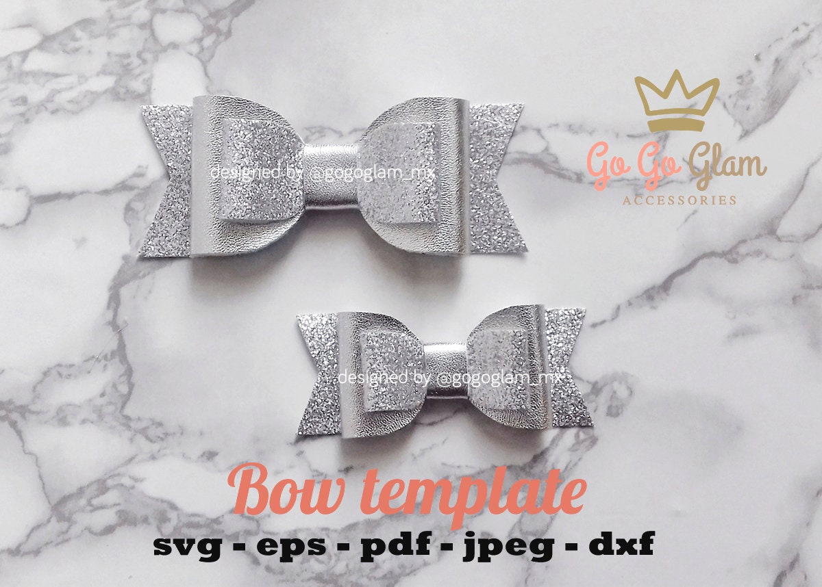 Digital Bow template / svg bow design / digital bow die / pdf | Etsy