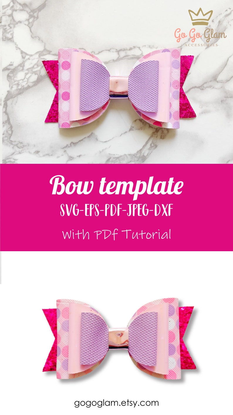 Three Layer Bow Template Svg Hair Bow Digital Bow Die Svg - Etsy