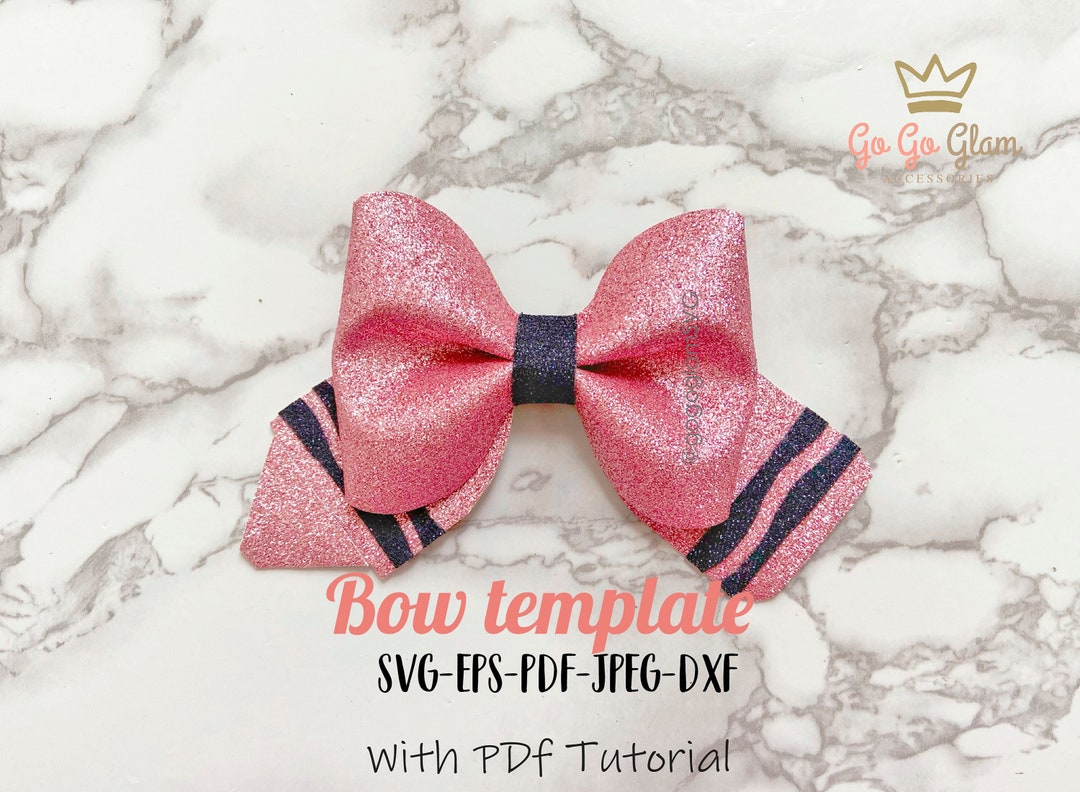 Back to School Svg Girl Bow, Crayon Bow Template Eps, Crayon Die Cut ...