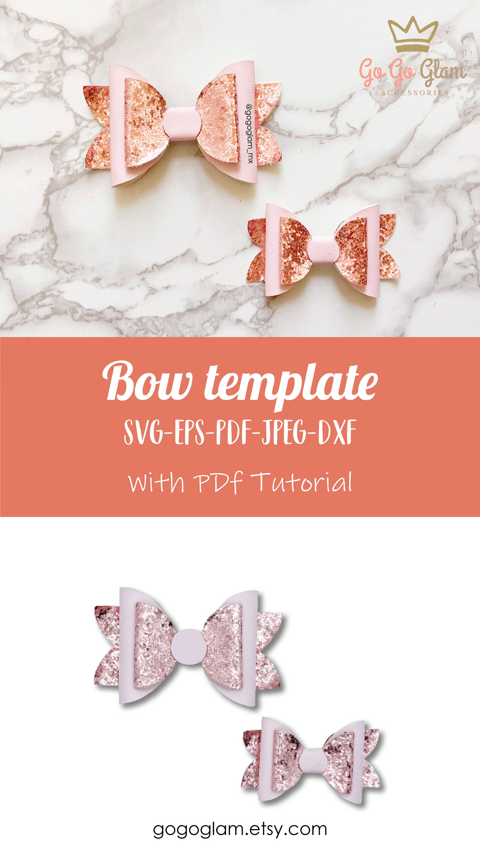 Svg Mini Bow Template Digital Bow Template DIY Bow Template - Etsy
