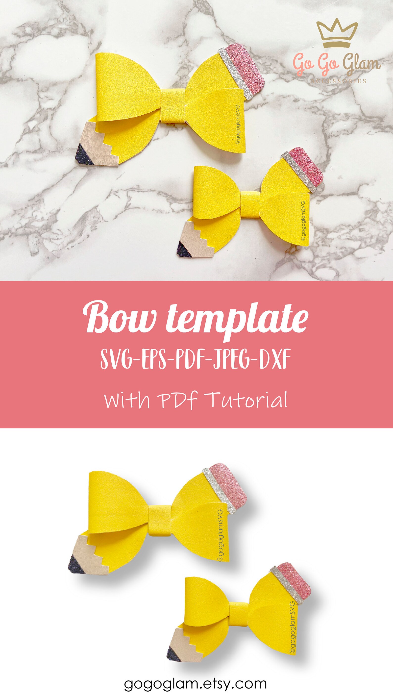 Pencil Bow Bundle Svg Bow Bundle Back to School Bow Files - Etsy