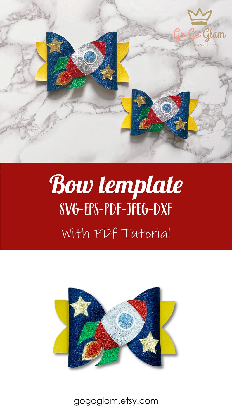 Space Bow Svg Digital Bow Template Diy Bow Cricut Spaceship - Etsy