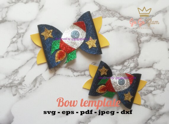 Space bow svg / digital bow template / diy bow cricut / | Etsy