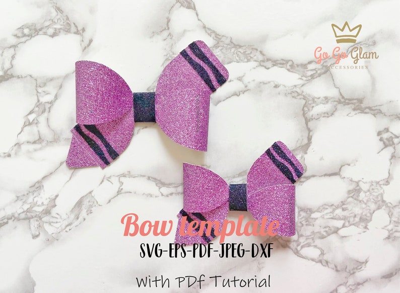 Crayon Bow Svg Crayon Bow Template Back to School Svg Bow - Etsy