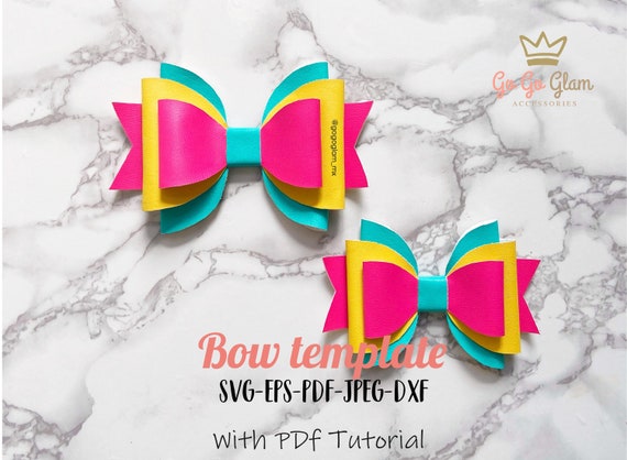 Hair Bow Template SVG Cricut Bow Cut File Silhouette Cameo - Etsy