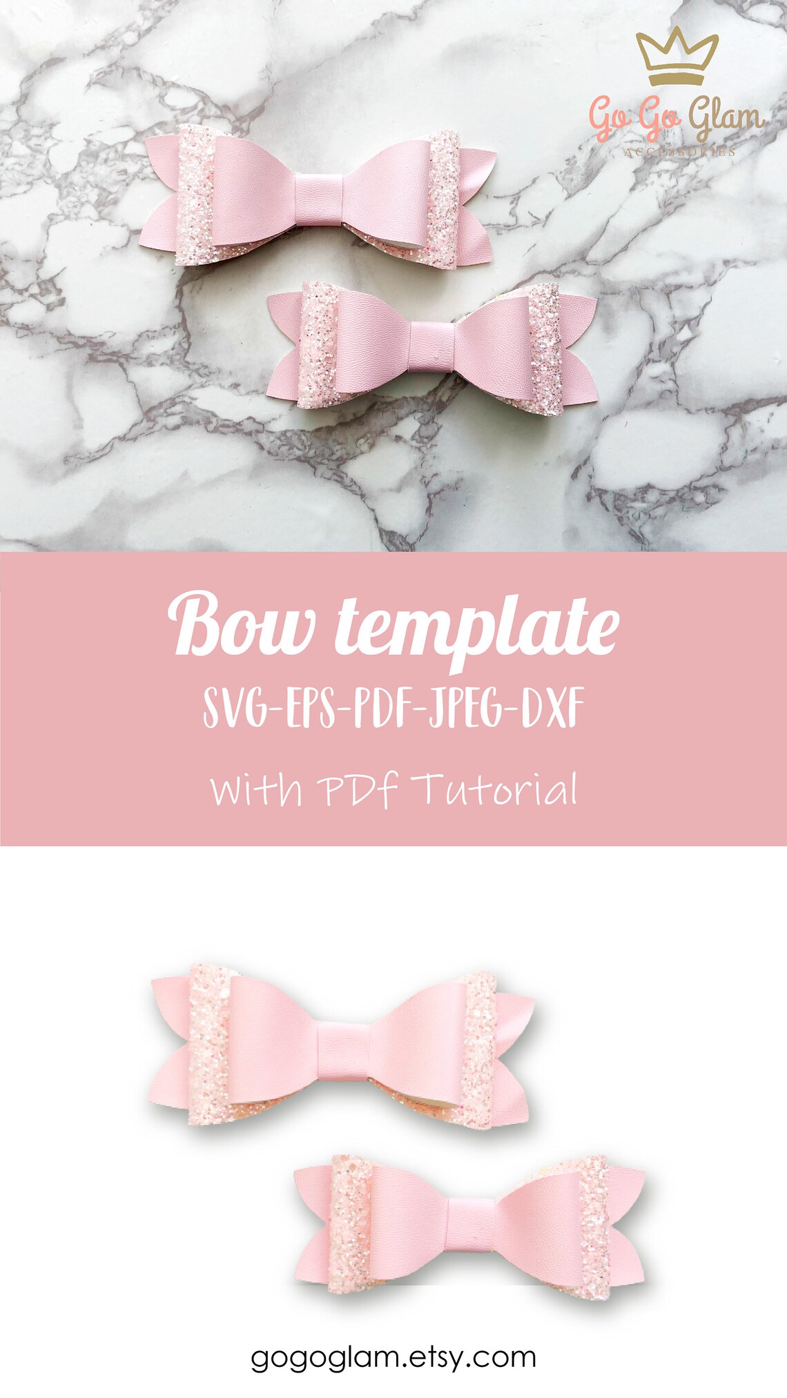 SVG Large Bow Pdf Pattern Bow Large Bow Die Cut Cut File - Etsy