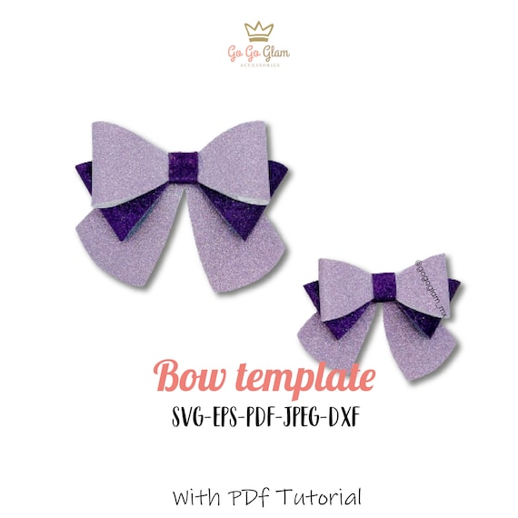 Svg Bow Template Bow Pdf Pattern Difital Cut Die Bow | Etsy