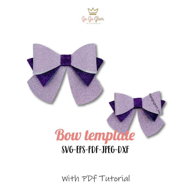 Svg Bow Template Bow Pdf Pattern Difital Cut Die Bow - Etsy